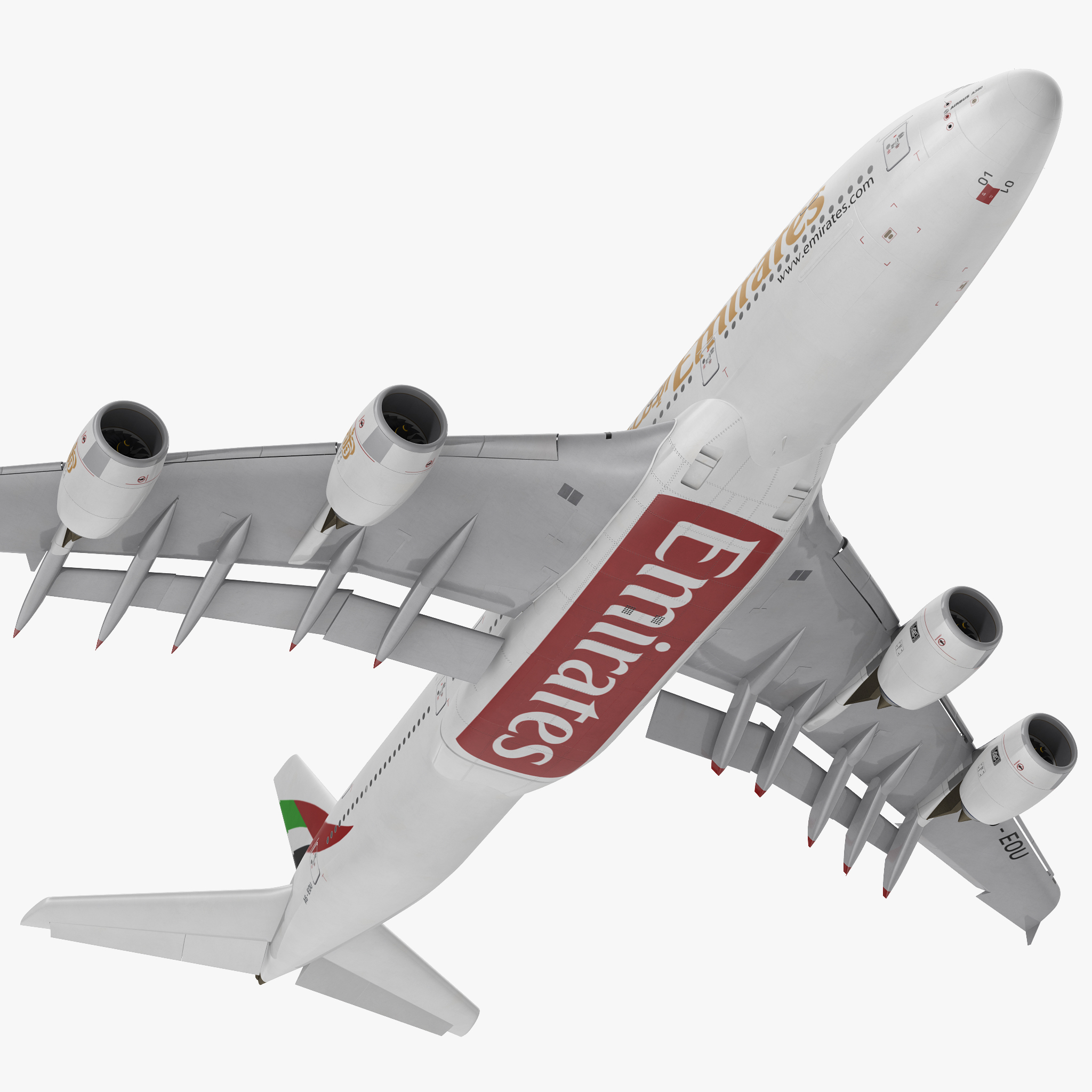 modelo 3d Airbus A380-1000 Emirates Rigged 3D Model - TurboSquid 1068547