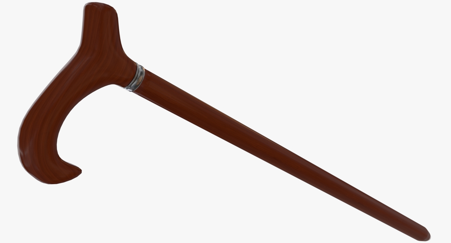 walking stick wood 3d model
