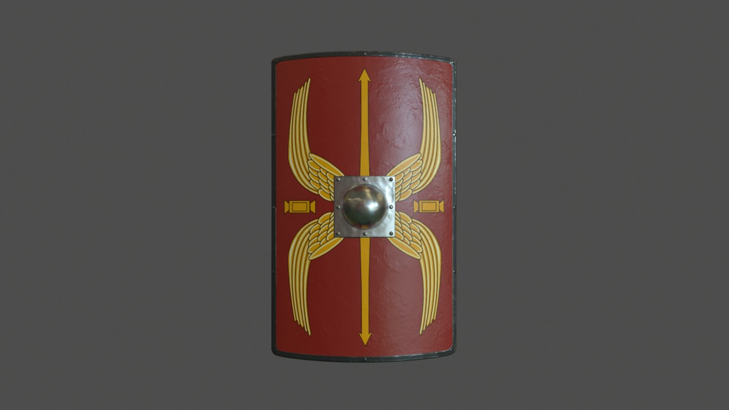 3d roman shield model