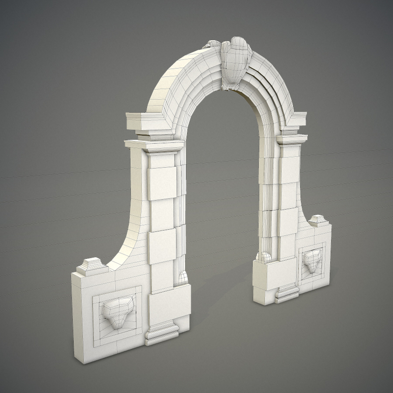 arched gateway 3d model