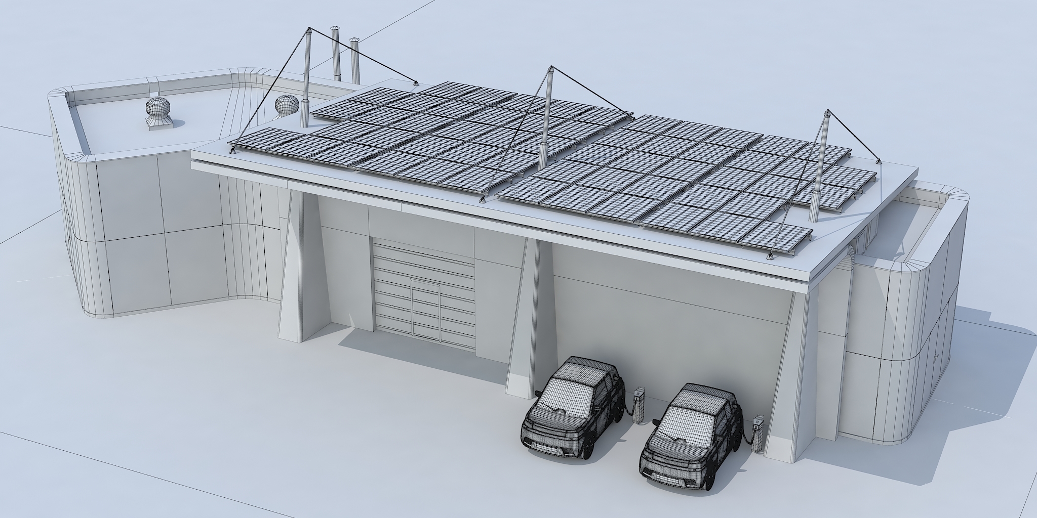 3d ev solar charging station