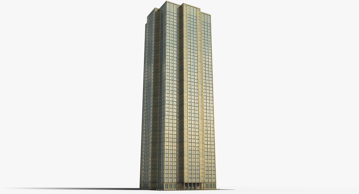tall building entrance area 3d model
