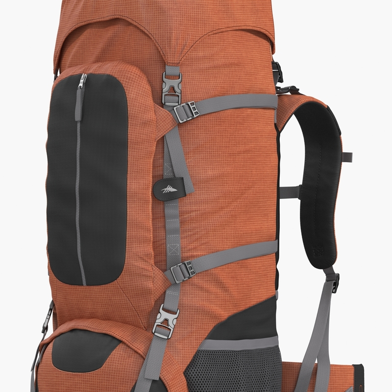 large camping backpack red obj