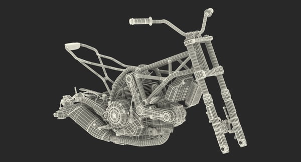3d motorcycle engine frame model