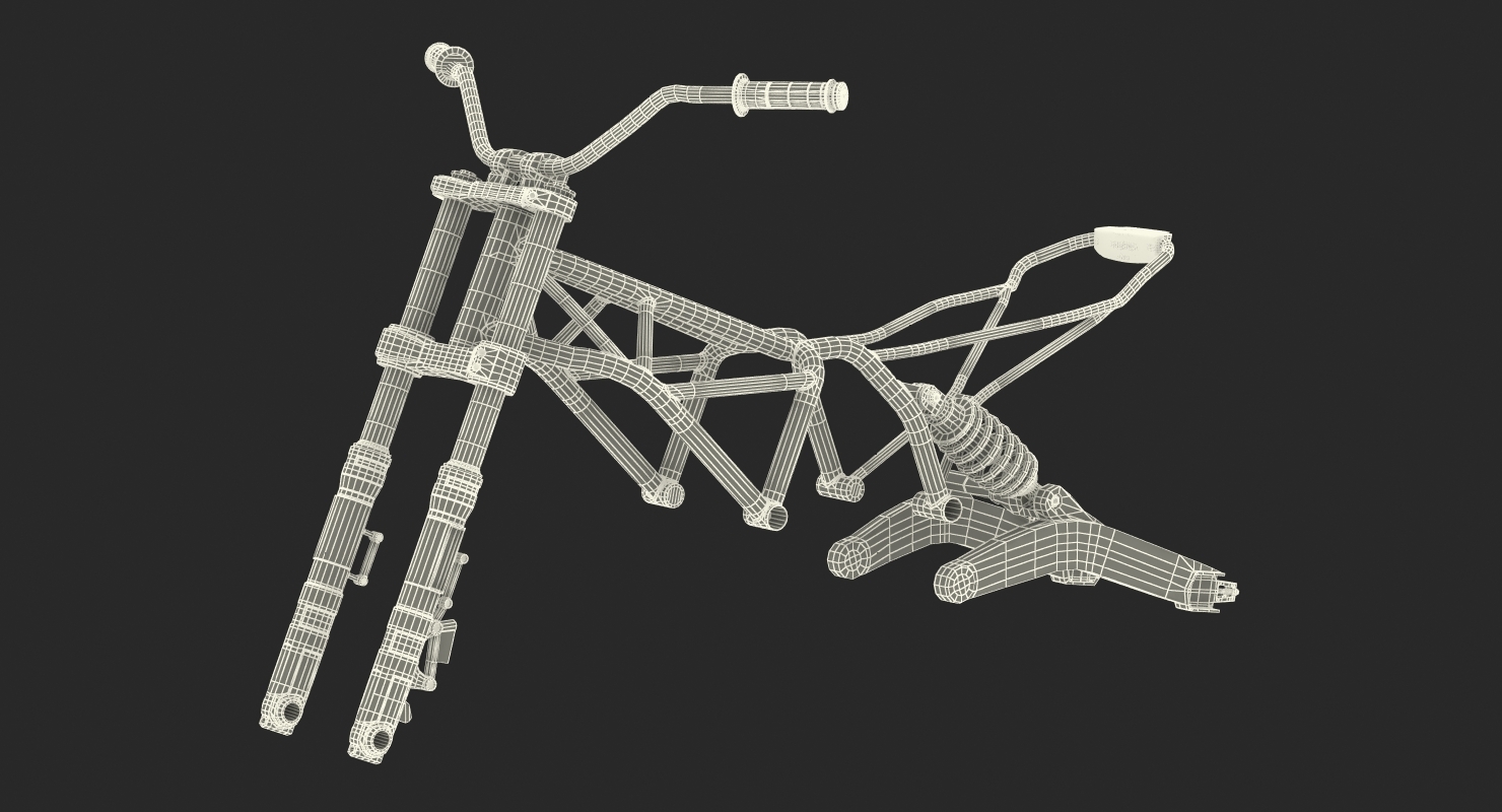 motorcycle frame 3d c4d