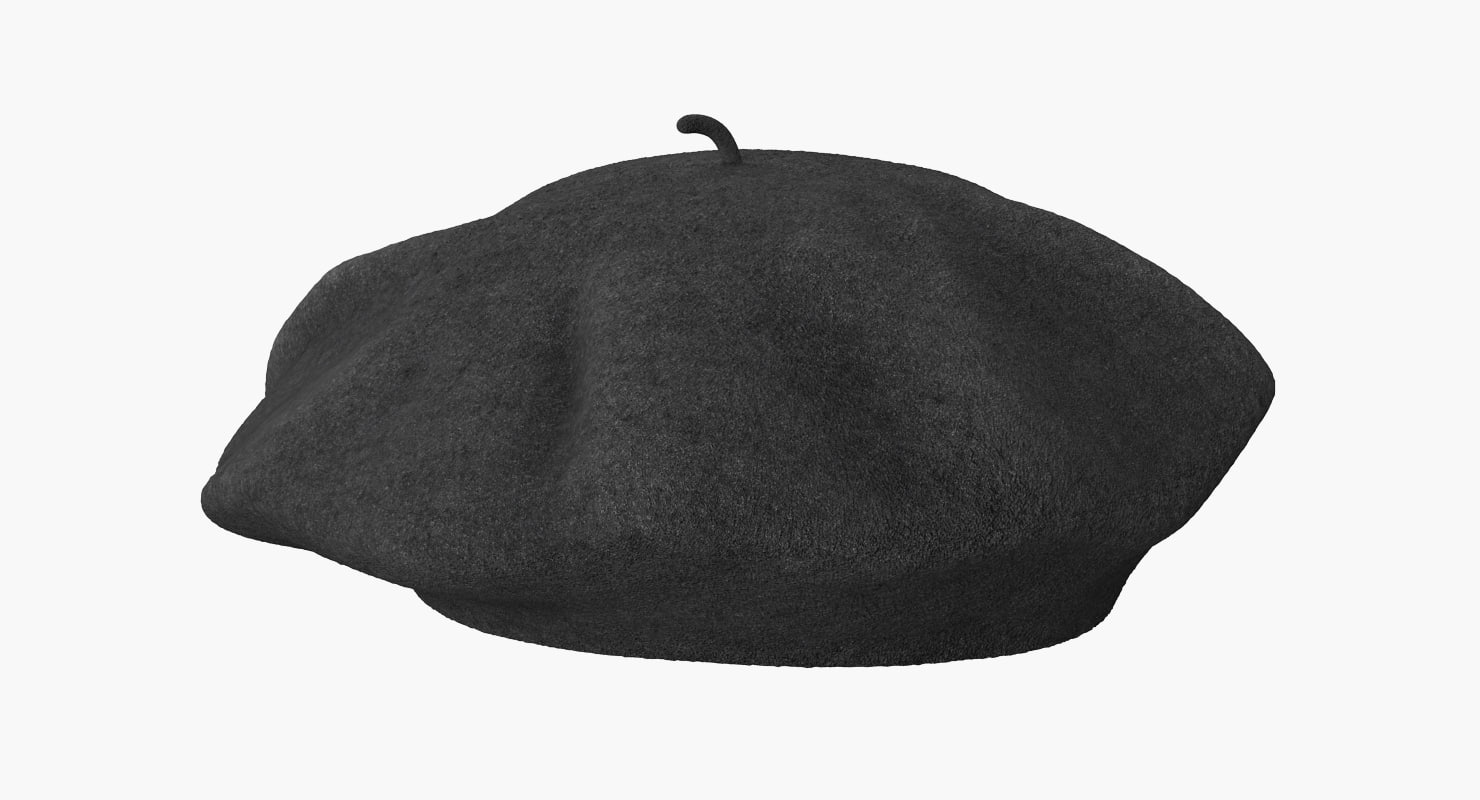 wool classic beret hat 3d 3ds