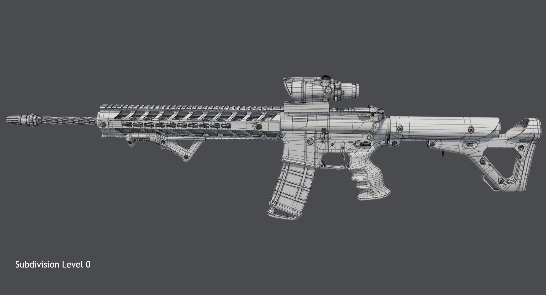 assault rifle ar-15 3d max