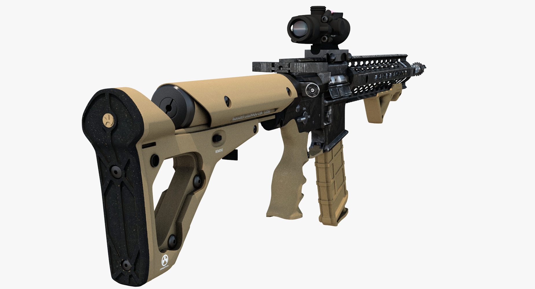 assault rifle ar-15 3d max
