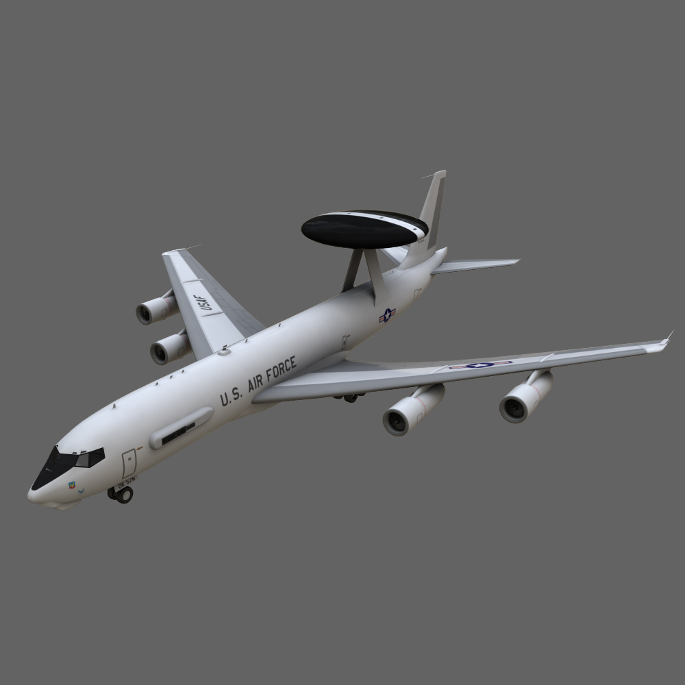 3d model usaf boeing e3 sentry