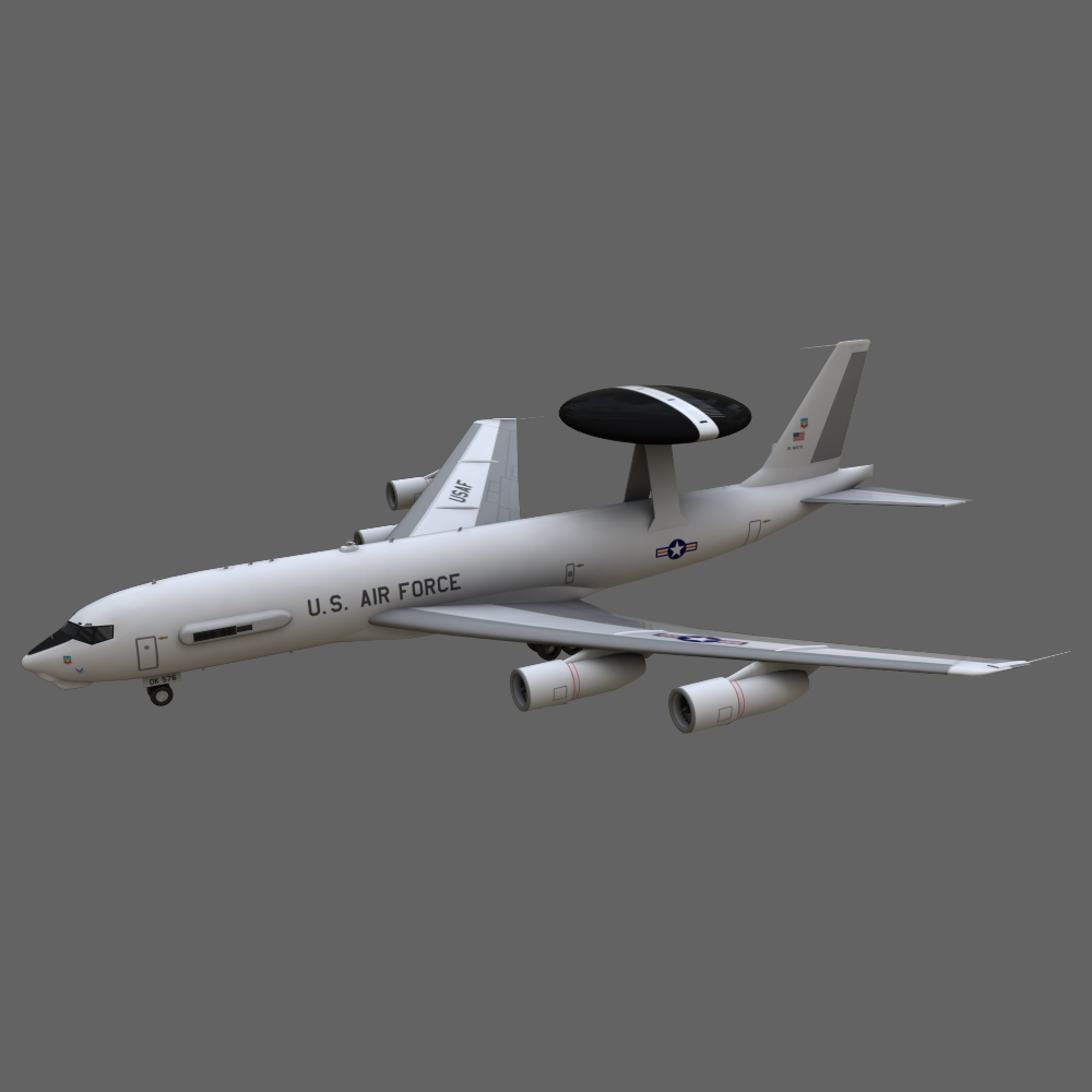 3d model usaf boeing e3 sentry