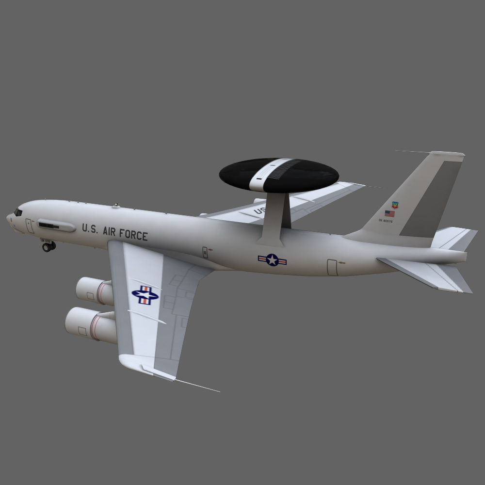 3d model usaf boeing e3 sentry