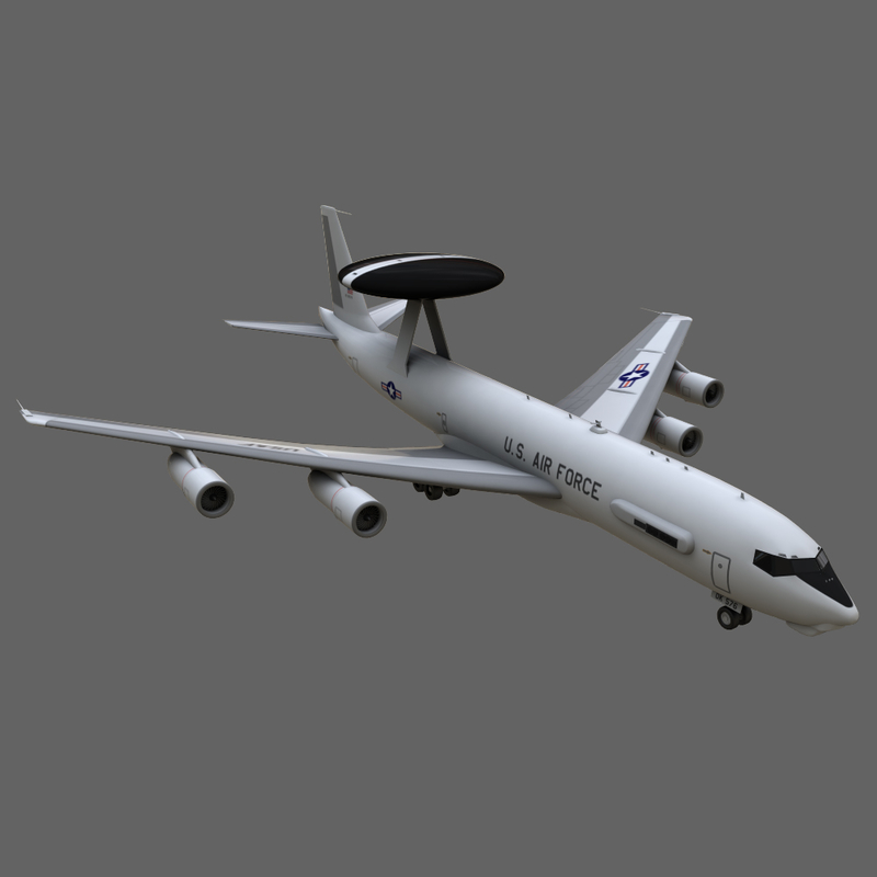 3d model usaf boeing e3 sentry