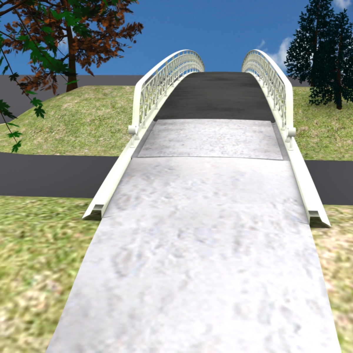3d model central park gothic bridge