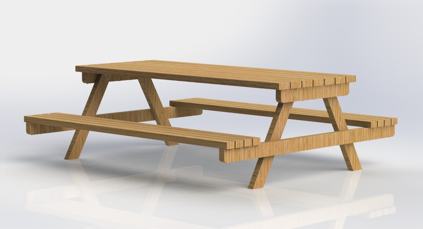 3d garden picnic table model