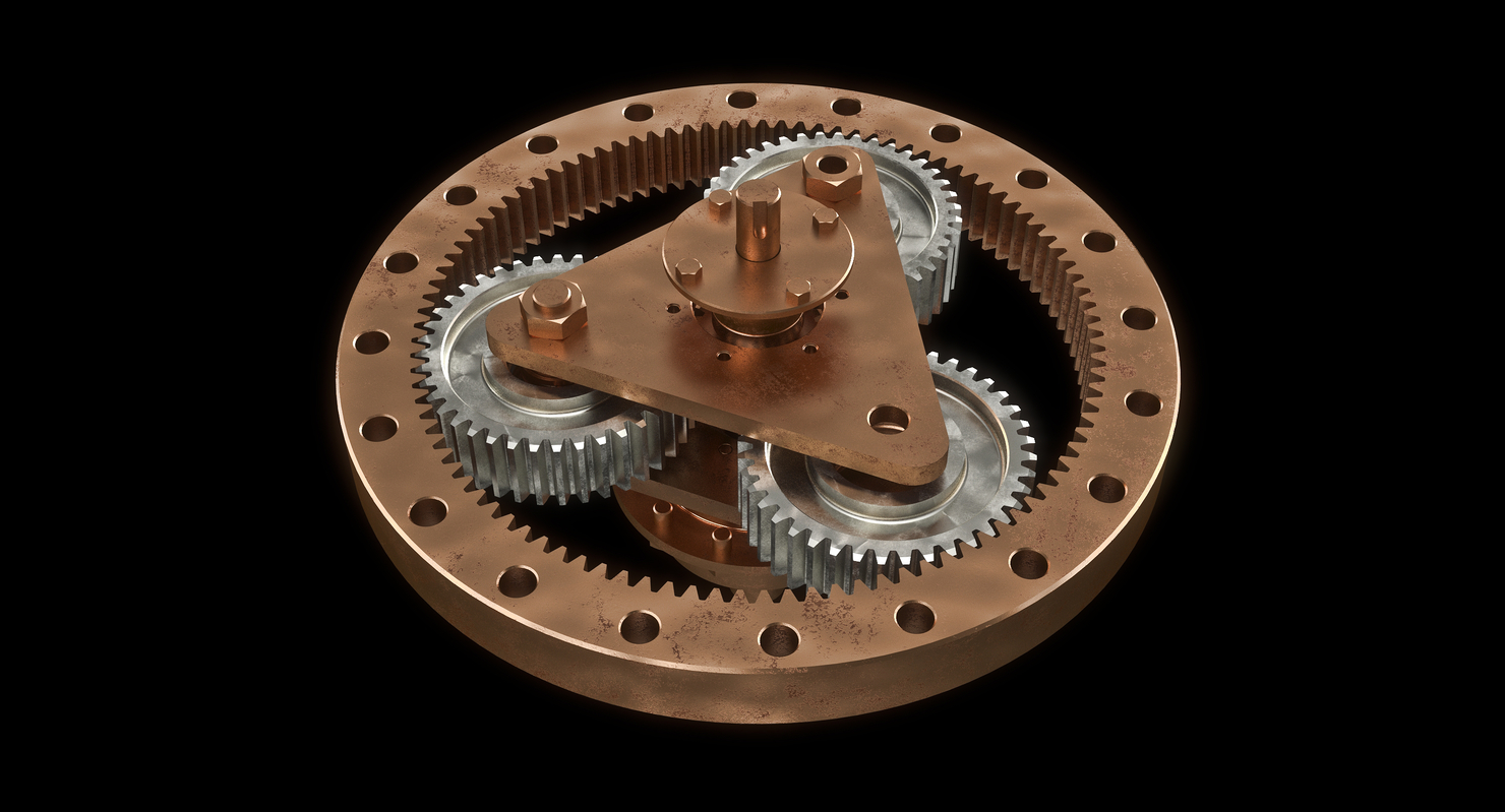 3d model mechanism wheels