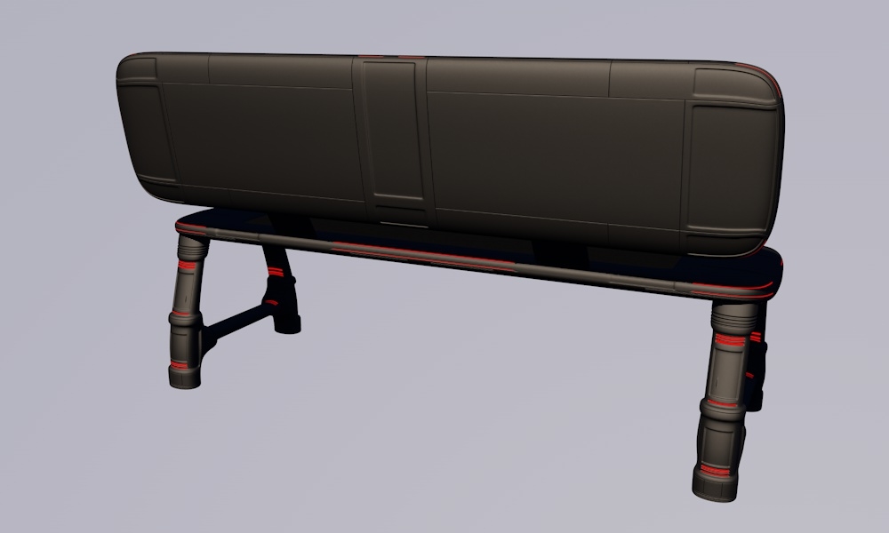 3d bench sci-fi furniture