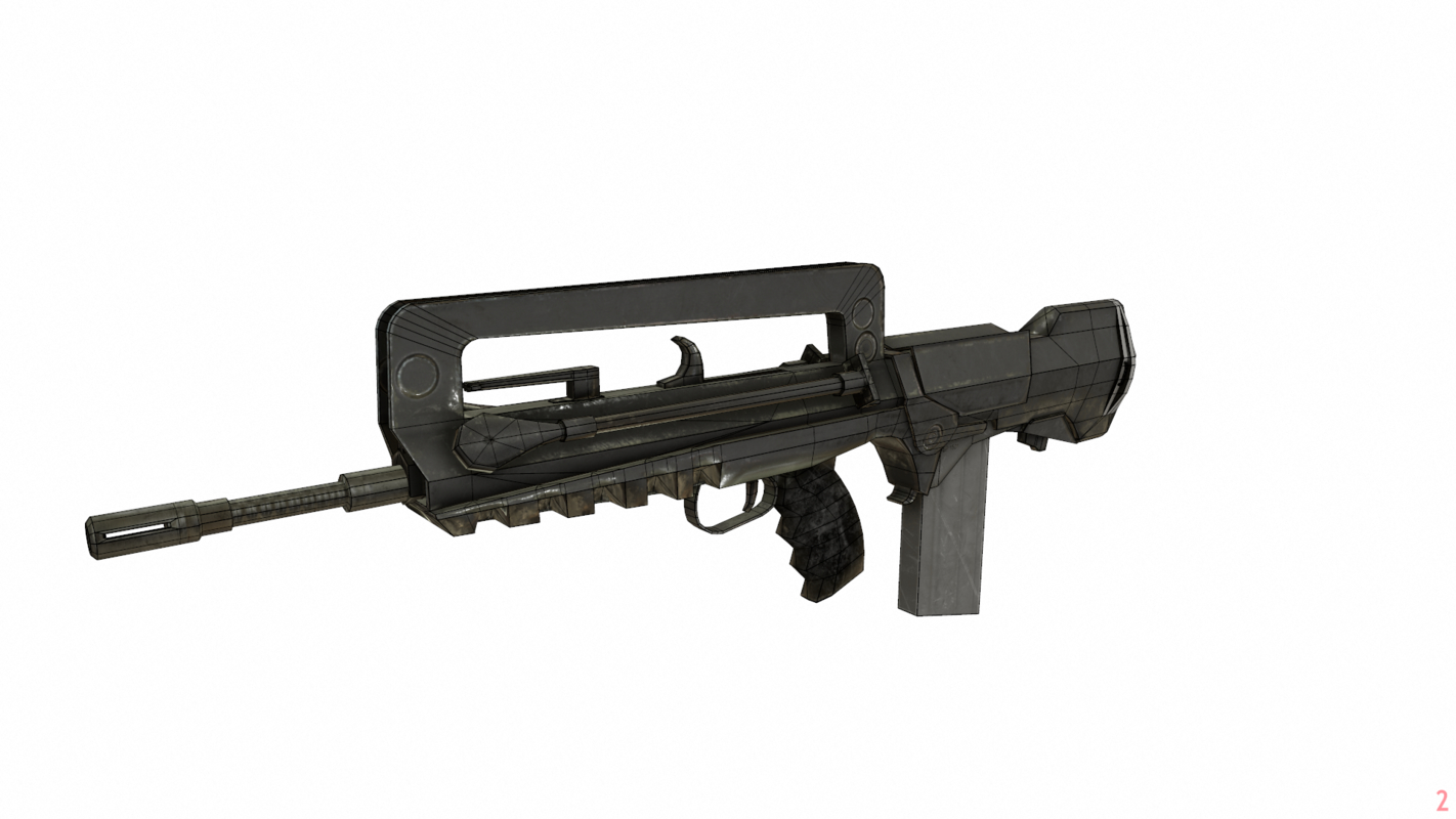 3d famas f1 assault rifle model