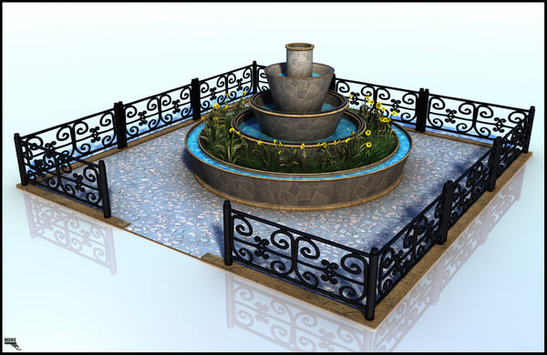 3d model fountain ornate