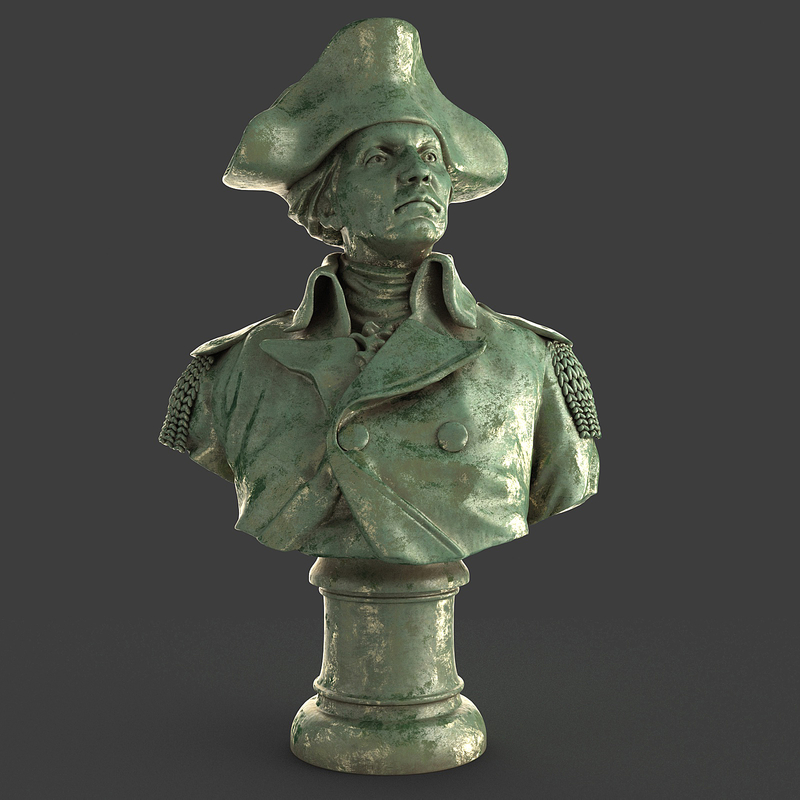george washington bust 3d max