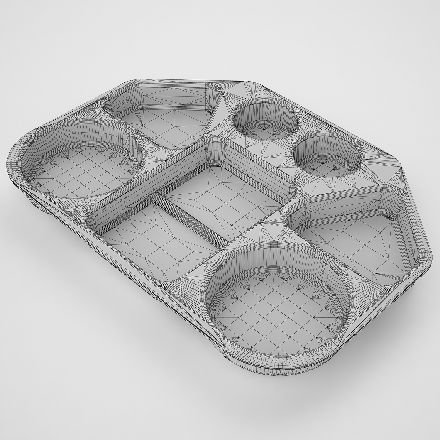 lunch food tray 3d model