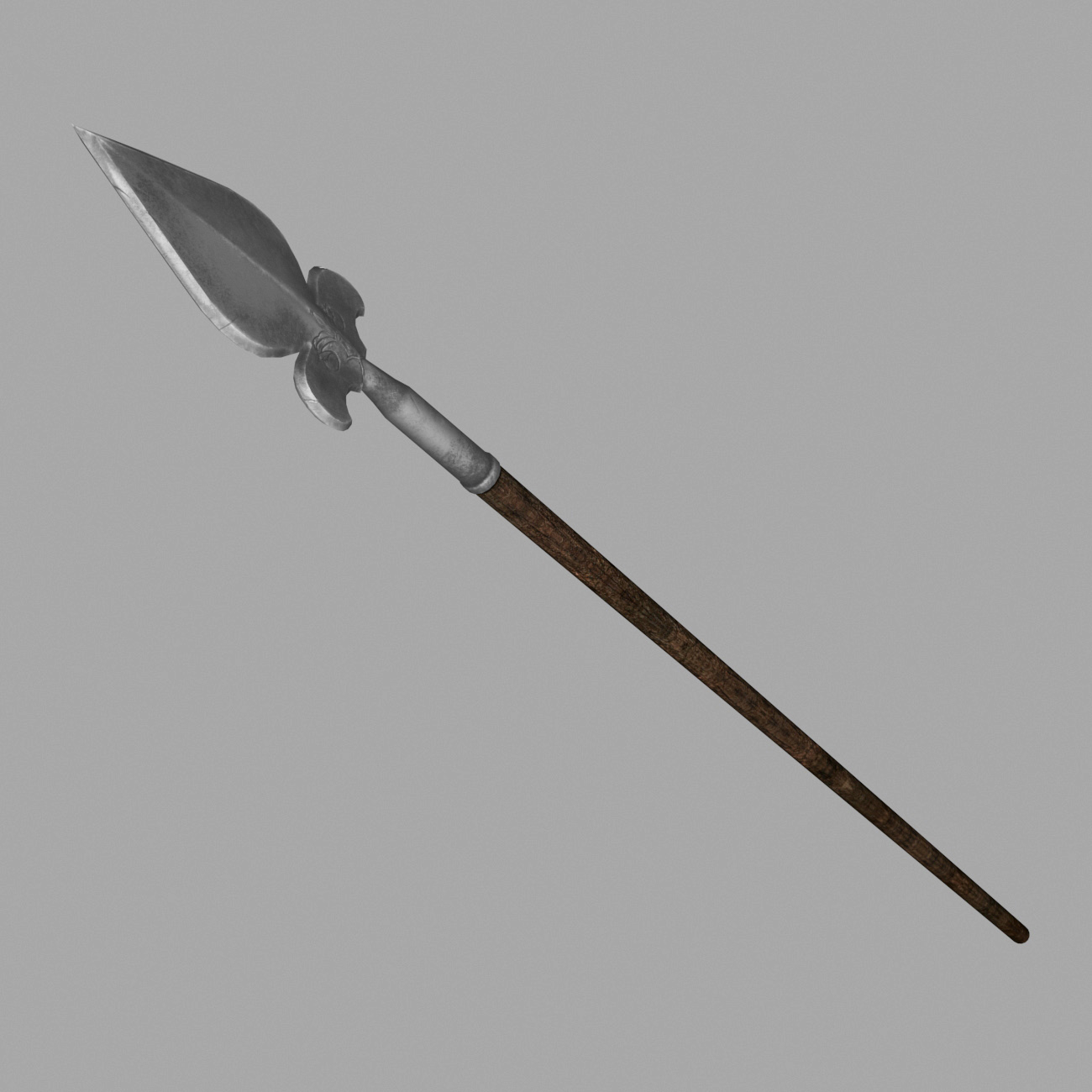 3d old worn french polearm model