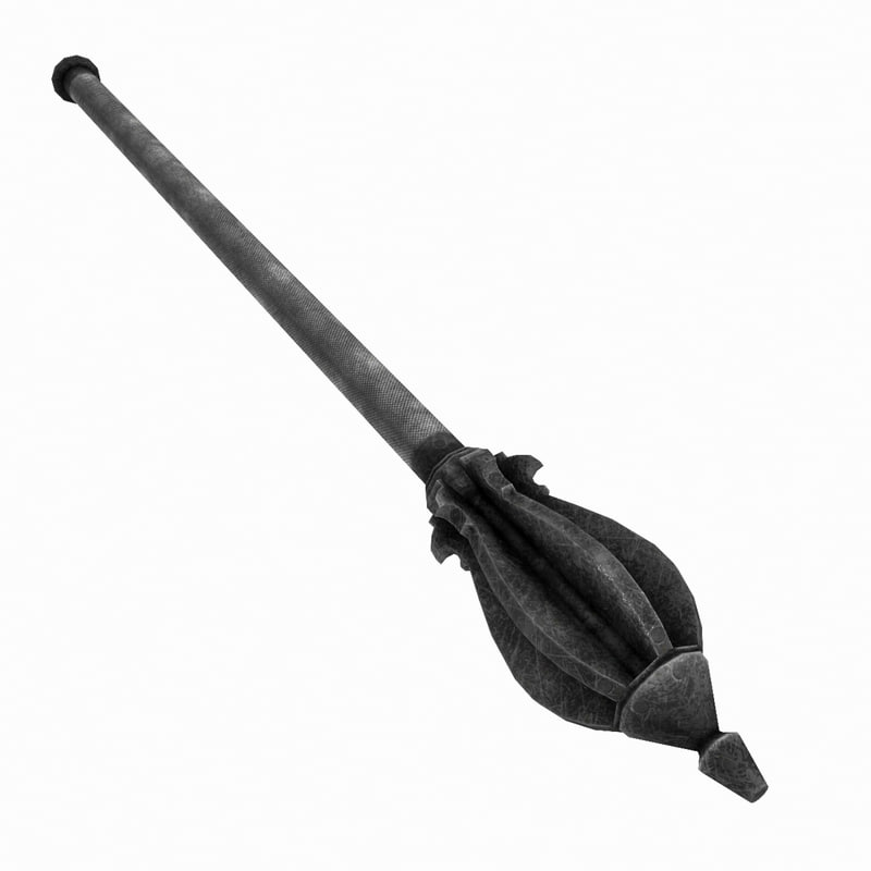 old worn indian mace 3d model