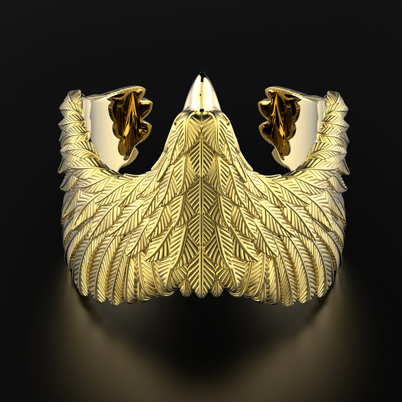 3d model eagle fashion ring