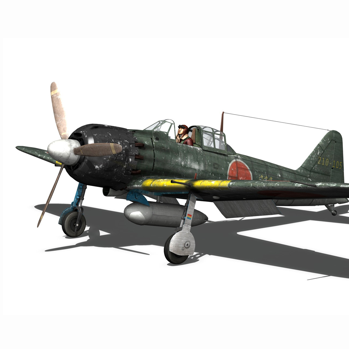 cinema4d mitsubishi a6m5 a6m fighter aircraft