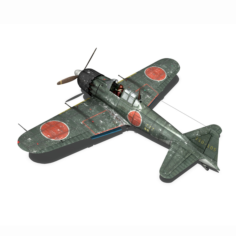 cinema4d mitsubishi a6m5 a6m fighter aircraft