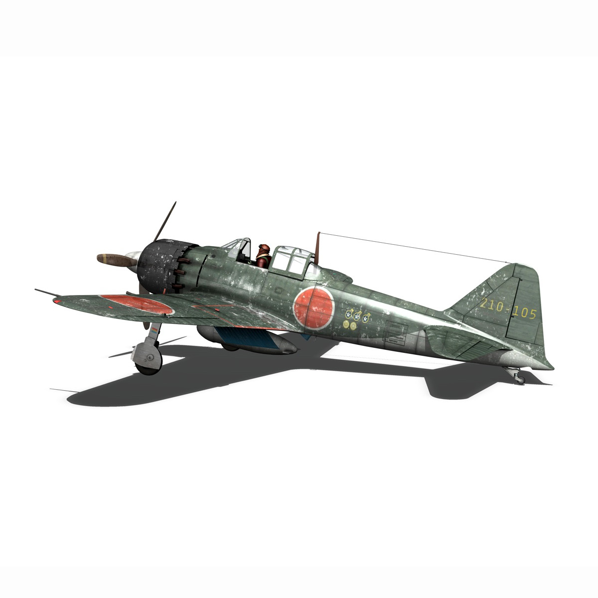 cinema4d mitsubishi a6m5 a6m fighter aircraft