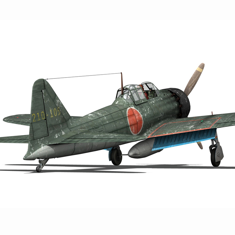 cinema4d mitsubishi a6m5 a6m fighter aircraft