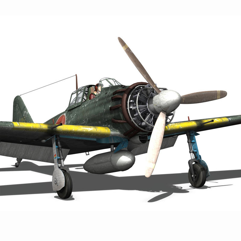 cinema4d mitsubishi a6m5 a6m fighter aircraft