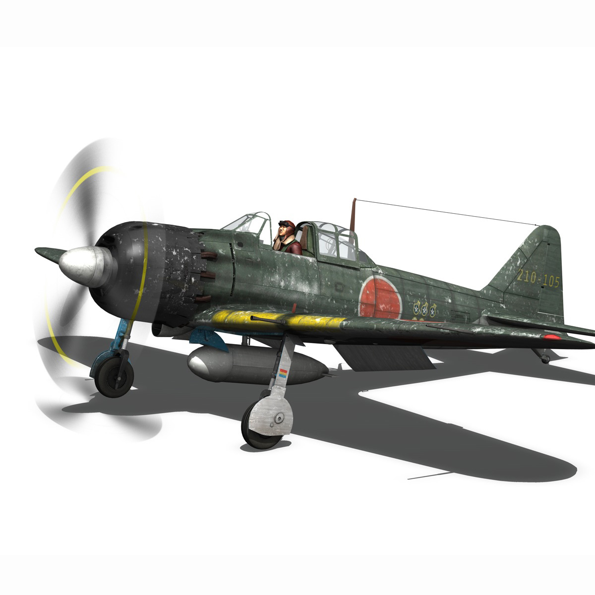 cinema4d mitsubishi a6m5 a6m fighter aircraft