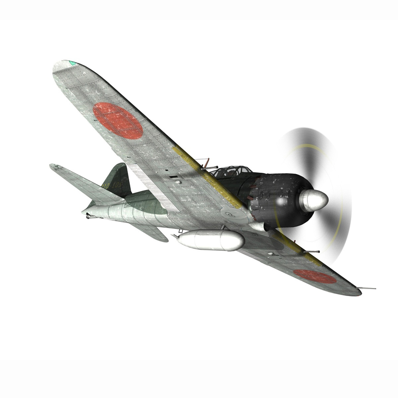 cinema4d mitsubishi a6m5 a6m fighter aircraft