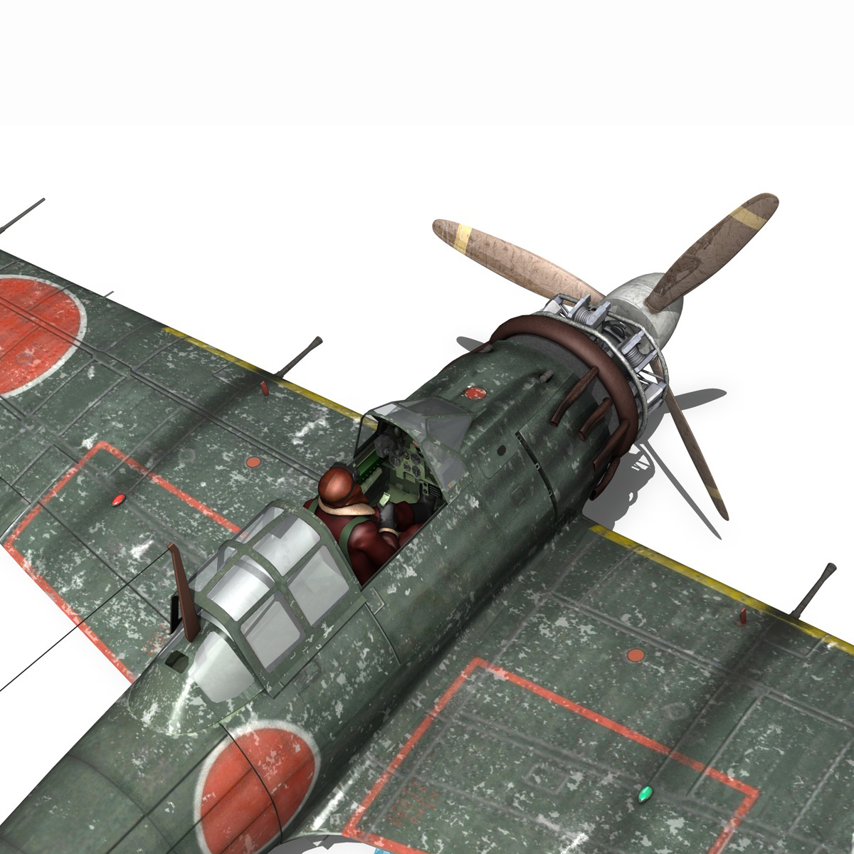 cinema4d mitsubishi a6m5 a6m fighter aircraft