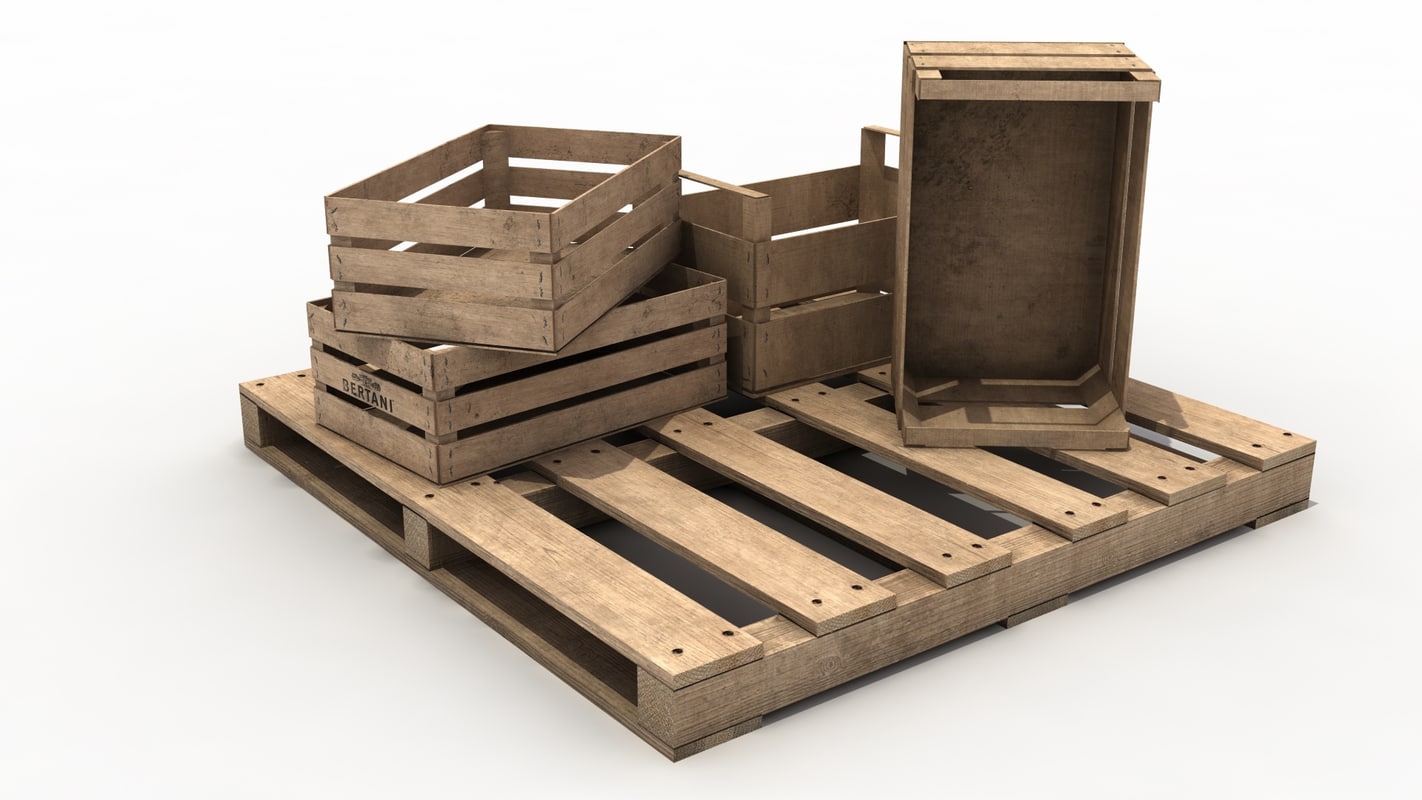 wooden fruit crates pallet fbx