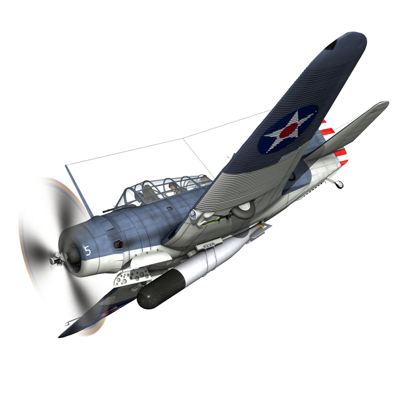 douglas tdb-1 devastator bomber 3d model