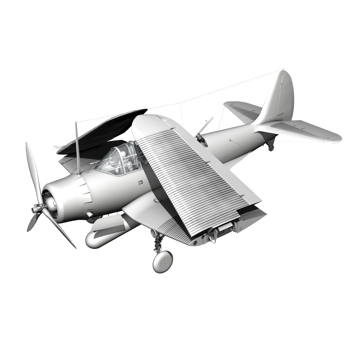 douglas tdb-1 devastator bomber 3d model