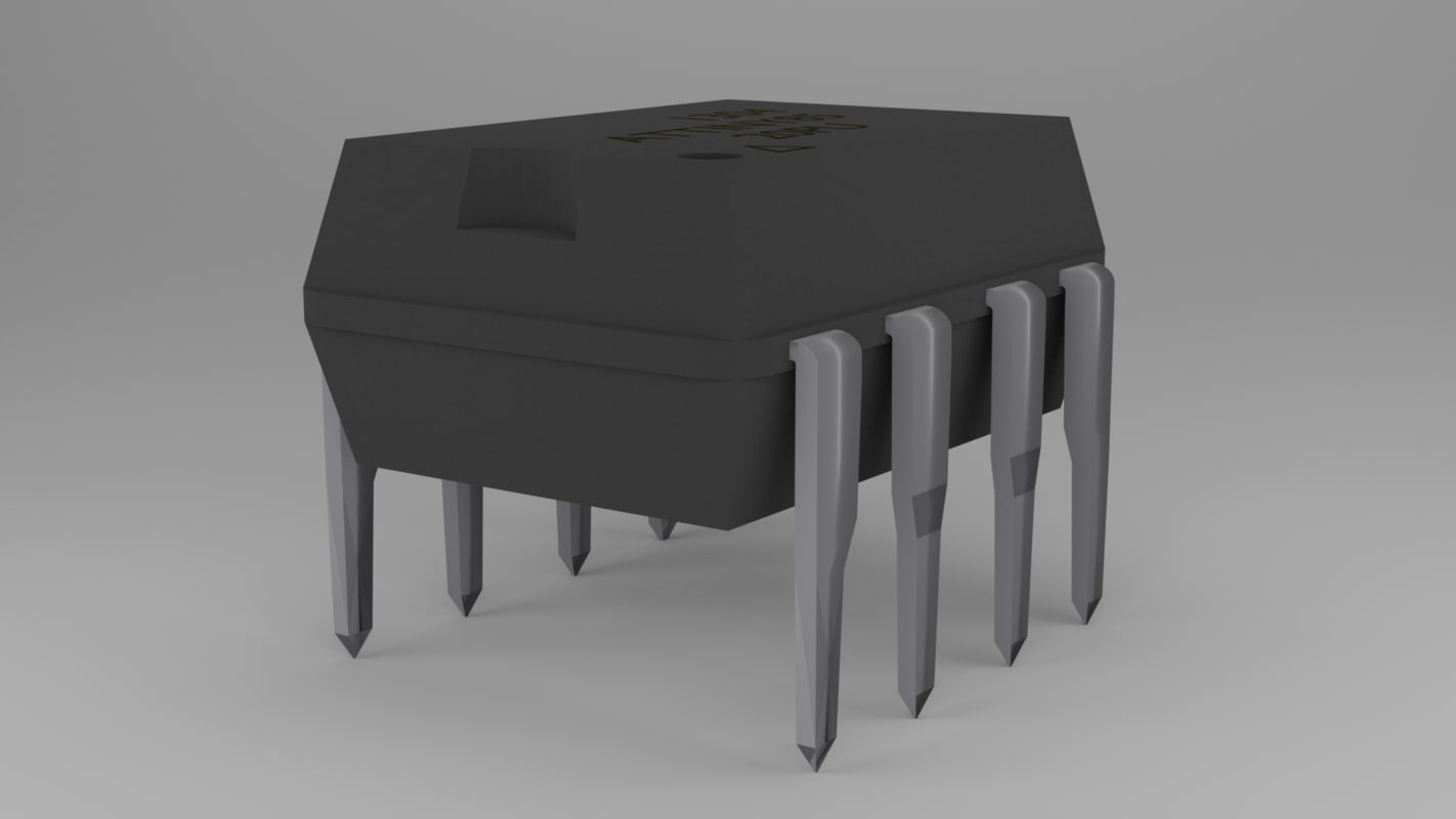 free attiny85 microcontroller 3d model