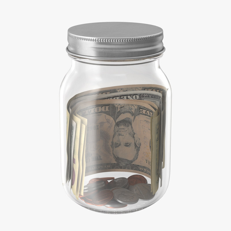 money jars glass currency 3d max