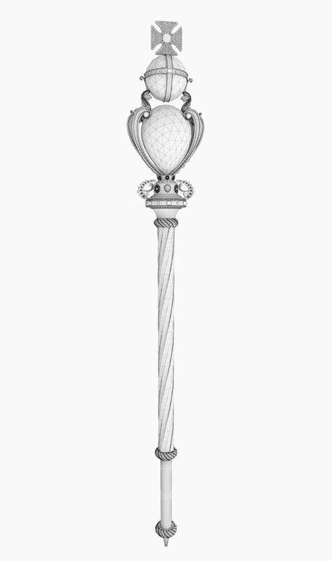 queen s sceptre 3d model