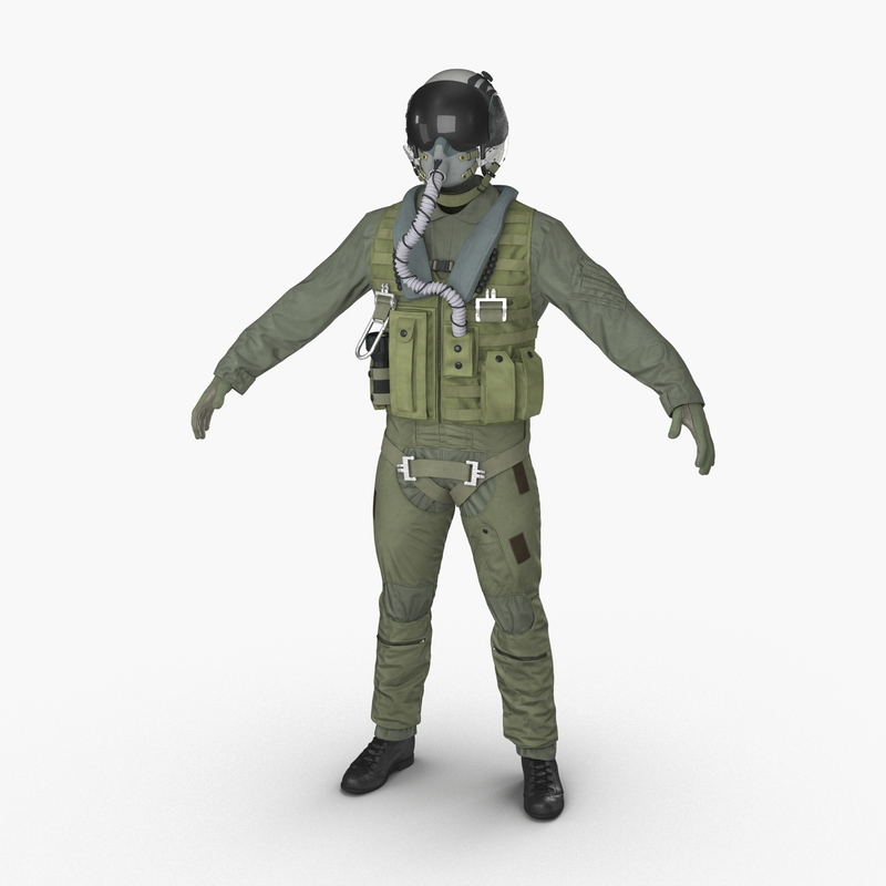 military jet fighter pilot 3d c4d