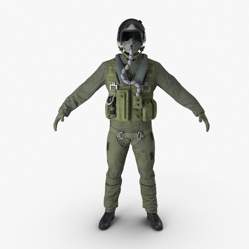 military jet fighter pilot 3d c4d