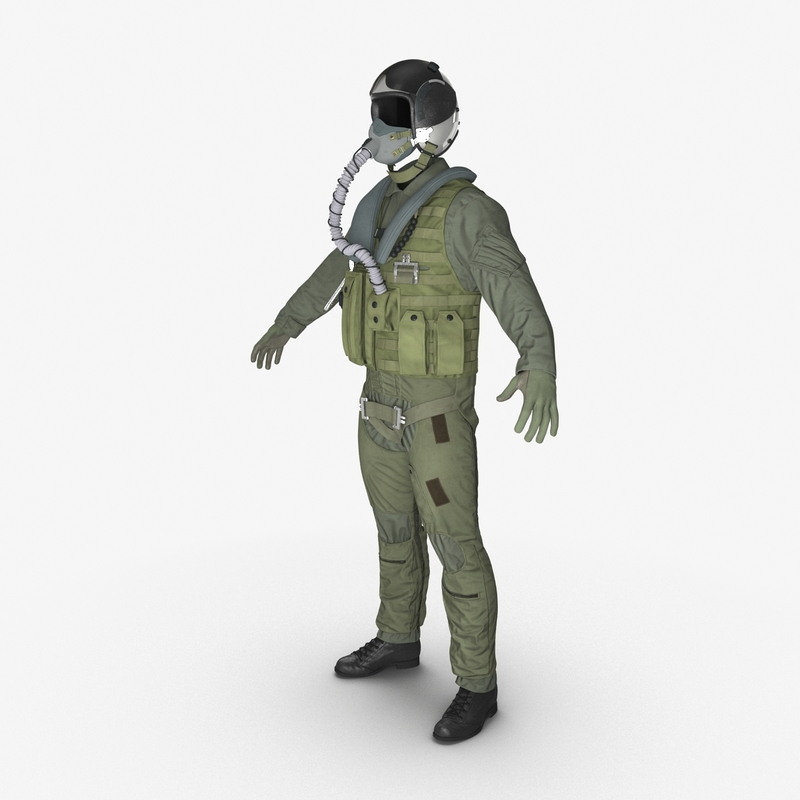 military jet fighter pilot 3d c4d
