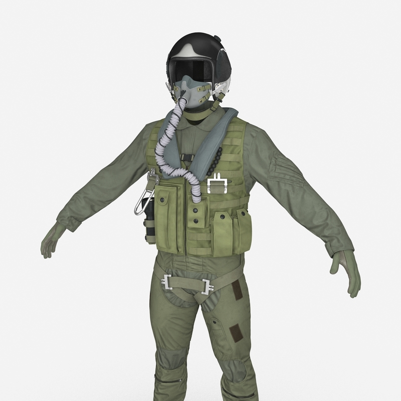 military jet fighter pilot 3d c4d