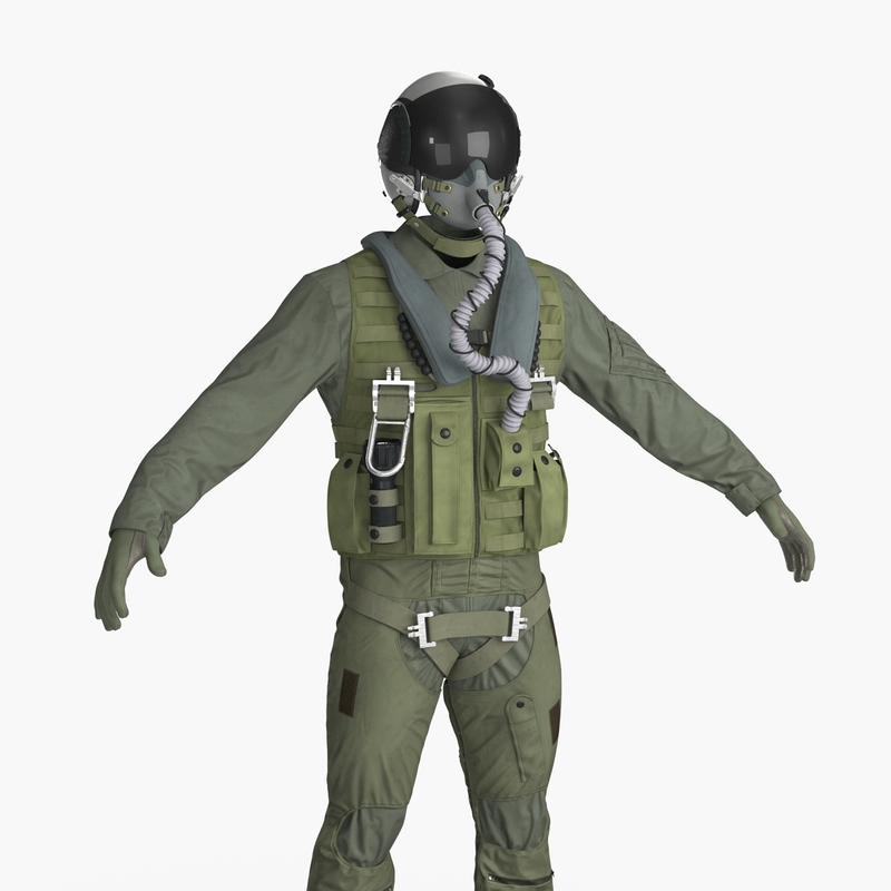 military jet fighter pilot 3d c4d