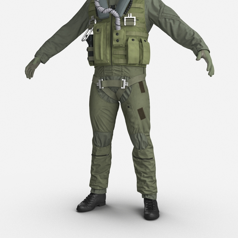military jet fighter pilot 3d c4d