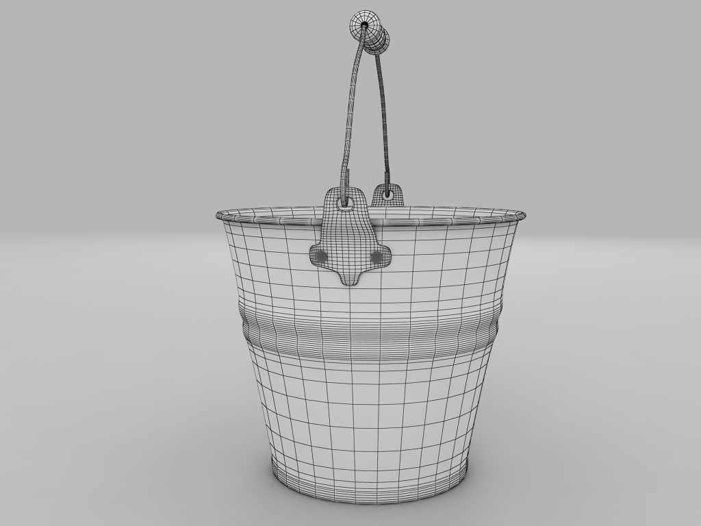 3d model bucket modeled