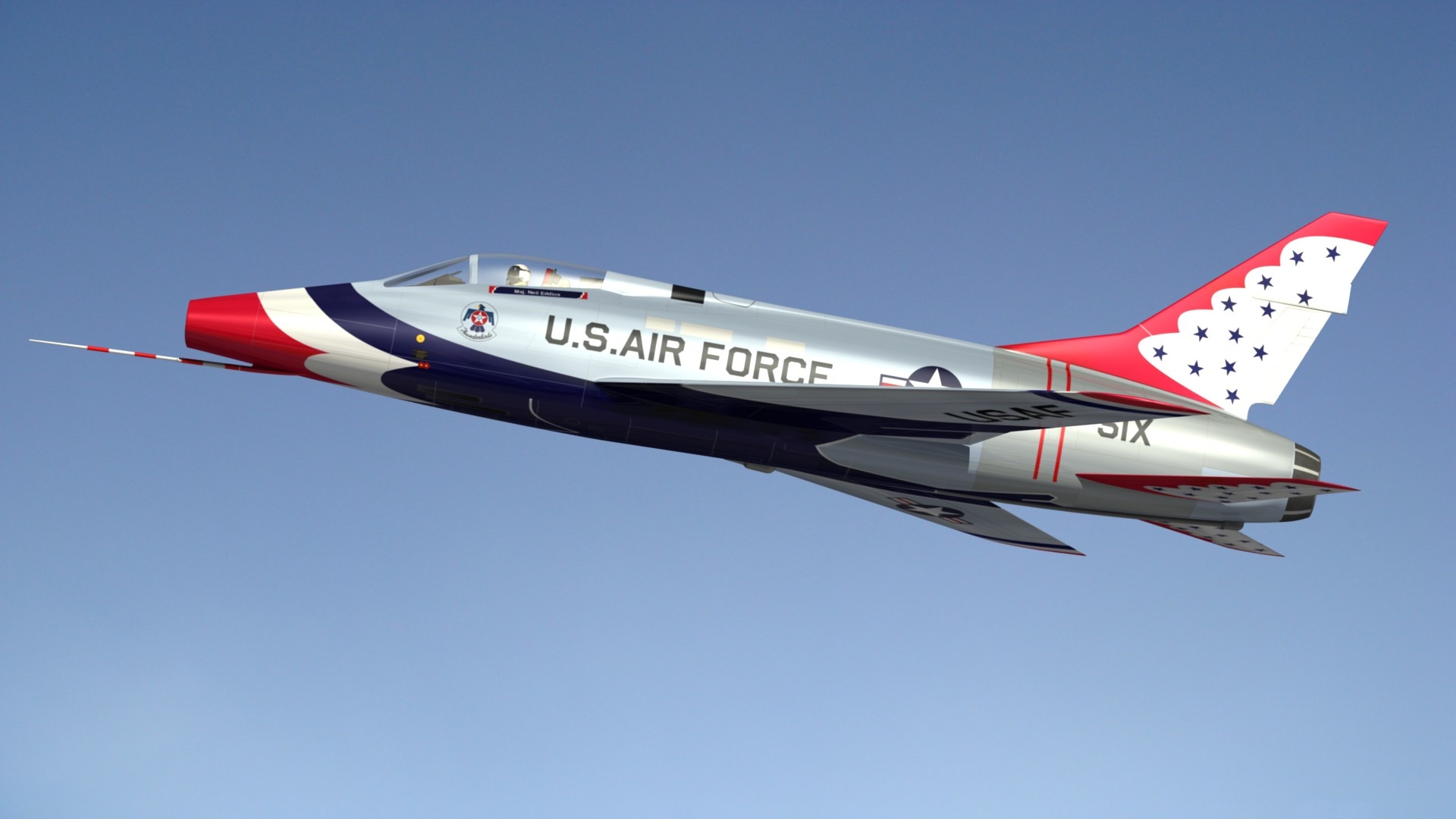 3d model north american thunderbirds