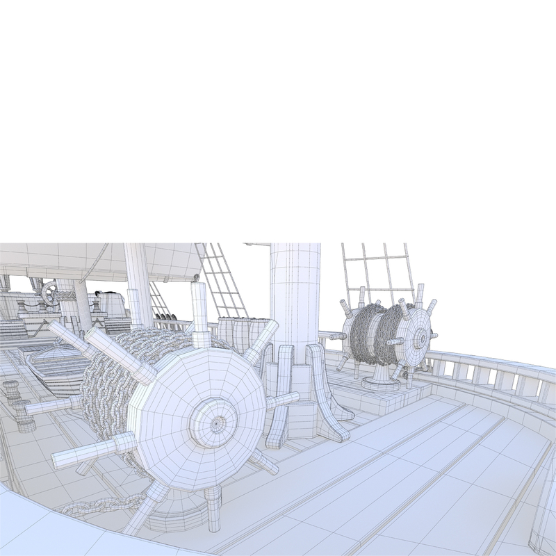 realistic ship 3d model